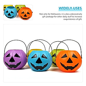Ipetboom Plastic Pumpkin Halloween Pumpkin Bucket, 2pcs Trick or Treat Pumpkin Bucket Halloween Pumpkin Candy Bucket Pumpkin Candy Holder with Handles Plastic Pumpkin Bucket
