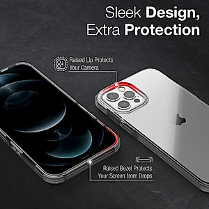 RAPTIC Clear Case Compatible with iPhone 12 Pro Max Case, Anti-Yellow Slim Cover, Shock Absorbing Rubber, Scratch Resistant Protective Case, Fits iPhone 12 Pro Max, Smoke