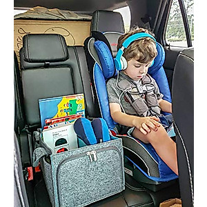 Premium Craft Supplies Storage Organizer with Zipper Pocket | Yarn & Knitting Caddy | Planner Tote | Customizable Compartment | Organize Tape, Needle, Scissors in Zipper Pocket