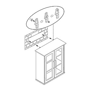 Teamson Home Avery Removable Wooden 2 Door Wall Cabinet with Storage, Oiled Oak