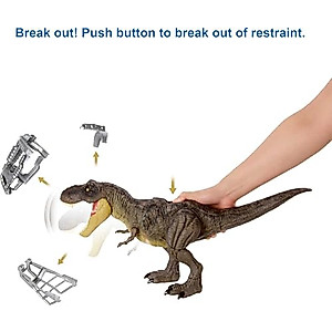 Mattel Jurassic World Camp Cretaceous Stomp 'n Escape Tyrannosaurus T Rex Action Figure Toy with Stomping Motion