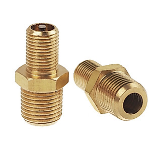 A.I.FORCE 4Pcs 1/8" NPT Brass Schrader Tank Fill Valve with Anti-Corrosion Cap & Replacement Valve Stems