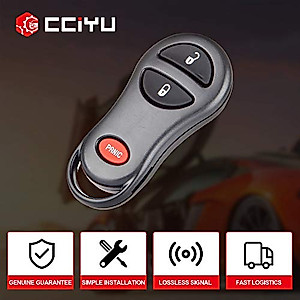 cciyu 1PC 3 Buttons Keyless Entry Remote Fob Replacement fits for Dodge for Jeep (GQ43VT9T)