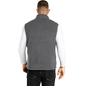 33,000ft Men's Fleece Vest, Lightweight Warm Zip Up Polar Vests Outerwear with Zipper Pockets, Sleeveless Jacket for Winter
