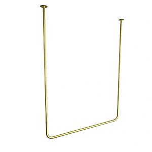 NEOCHY Wall-Mounted Clothes Rail, Ceiling-Mounted Clothes Display Rack, Detachable Hanger, Loft Design Hanger/Golden/120X150Cm