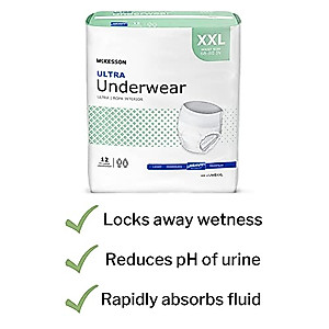 McKesson Ultra Underwear, Incontinence, Heavy Absorbency, 2XL, 48 Count