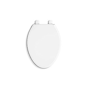 KOHLER 24295-0 Figure ReadyLatch Elongated Toilet Seat, Quiet-Close Lid and Seat, Countoured Seat, Grip-Tight Bumpers and Installation Hardware, White