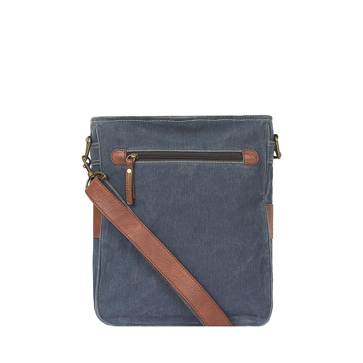 Mona B. Dakota Upcycled Canvas Shoulder Bag, Cameron Crossbody and Ryker Wallet with Vegan Leather Trim MD-5907 (Cameron-Crossbody Admiral)