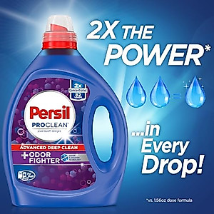 Persil Laundry Detergent Liquid, Odor Fighter with Odor Elimination Technology, High Efficiency (HE), 2X Concentrated, 82 Loads