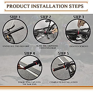 Bike Handlebar Grips, Non-Slip-Rubber Bicycle Handle Grip with Aluminum Lock, Bike Grip for Scooter Cruiser Tricycle Wheel Chair Mountain Road Urban Foldable Bike MTB BMX Beach Cruiser Scooter (Red)