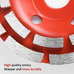 TOOLEAGUE 4.5 Inch Diamond Concrete Grinding Wheel for Angle Grinder,3 Pcs Diamond Cup Grinder Wheel for Grinding and Polishing Stone Concrete Surface, Stones, Cement, Marble