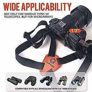 OUFABE Binocular Harness Strap, Binocular Strap, Adjustable and Deluxe Binoculars Harness for Hunting, Cross Binocular Straps Harness, Fits for Carrying Binocular, Cameras, Rangefinders and More