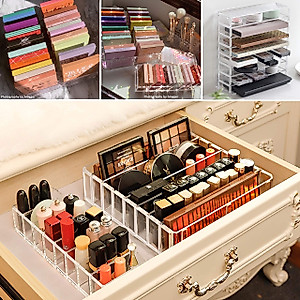 ROWNYEON Acrylic Makeup Organizer Compact Makeup Palette Organizer 8 Spaces Eyeshadow Pallet Makeup Organizer Holder For Vanity Clear Cosmetics Makeup Drawer Organizer With Removable Dividers