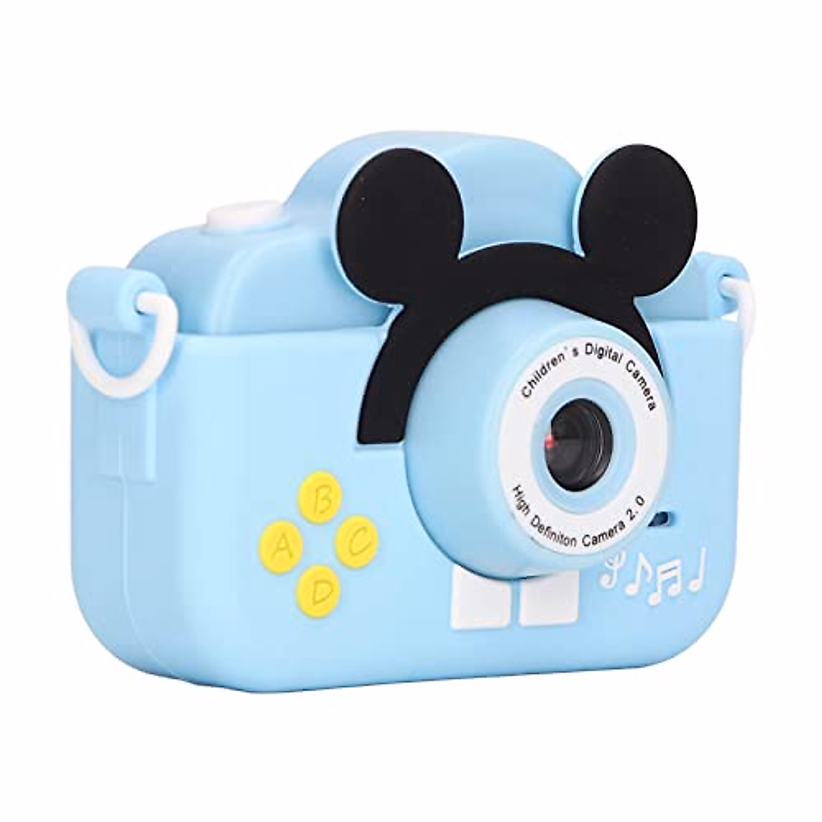 Socobeta Toddler Camera, Cute Cartoon Simple Operation High Definition Kids Camera Multifunction with Lanyard for Home
