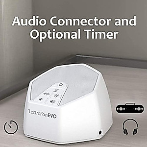 LectroFan EVO Guaranteed Non-Looping Sleep Sound Machine with 22 Unique Fan Noise Sounds, White Noise Machine for Sleeping Adult and Ocean Sounds, with Sleep Timer - White (Renewed)