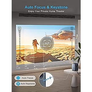 Projector, Leapwell Android Auto Focus Native 1080P Movie Projector with WiFi and Bluetooth 600 ANSI Lumens, Smart Portable Video Projectors with 5000+ Apps 4K Support, for Home Theather and Outdoor