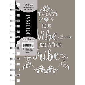 Paperworks Coil Bound Foil Leatherette Journal, 160 Lined Pages, Assorted Designs, Design May Vary (36545N)