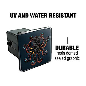 Black Octopus in The Abyss Tow Trailer Hitch Cover Plug Insert 2"
