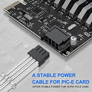 Sleeved Cables, PSU Extension Cable Kit for Power Supply, Fiber Braided ATX EPS PCI-E Cable with Combs, 30CM (White)