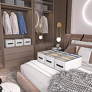 DonYeco 3 Pack Wardrobe Clothes Organizer, 8 Grids Closet Organizer for Jeans, Dimension 15-3/4" x 9-1/2"x 8" (Compartment width: 2")