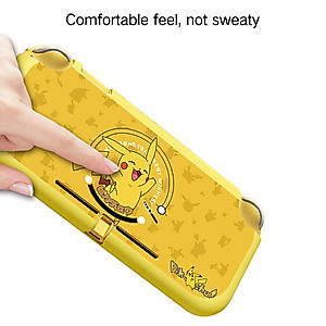 PERFECTSIGHT Protective Case for Nintendo Switch Lite | Cute Soft TPU Anti-Slip Skin Grip Cover | Cartoon Hard Shell Dockable Case | Anti-Scratch Shockproof Slim Cover Case | Kawaii Pikachu