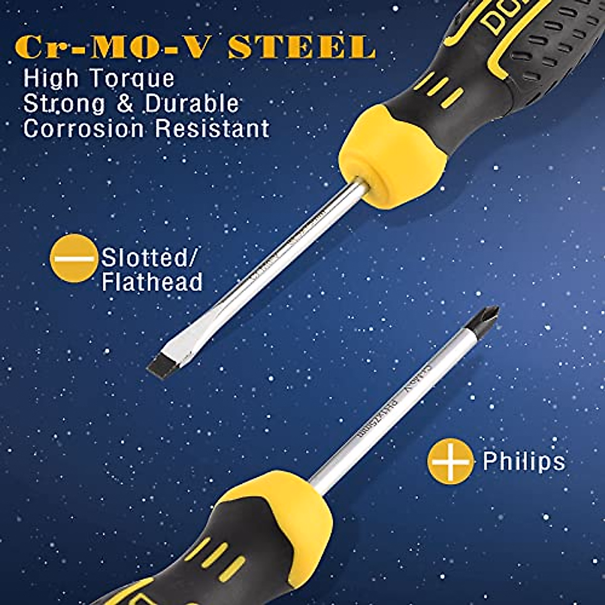 DOWELL Magnetic Screwdriver Set 16-Piece Slotted/Flat Phillips Precision Screwdriver Non-Slip Cushion Grip Magnetizer Repair Tool Kit for Repair Home Improvement Craft (16PC) HY090103