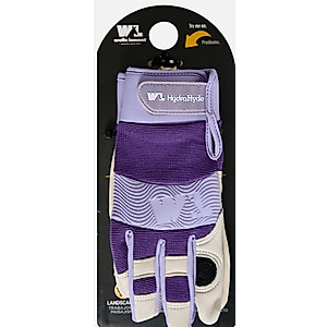 Generic Women's Small Teal and Purple Water-Resistant HydraHyde Leather Gardening Gloves