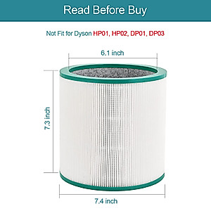 2 Pack Dyson TP02 Air Purifier True HEPA Filters Replacement for Dyson Pure Cool Link TP01, TP02, TP03, AM11, BP01 Tower Air Purifier, Compare to Part # 968126-03 2 Pack TP02 Air Purifier True Filters