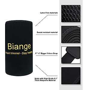 Biange Waist Trainer for Women Men Sweat Belt Waist Trimmer Belly Band Stomach Wraps