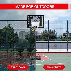 Topeakmart Portable Basketball Hoop System Free Standing Basketaball Goal Set 7.7ft-8.7ft Baskatball Net Stand with 32'' PE Backboard & Fillable Base