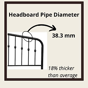 AMBEE21 Washington Queen Metal Bed Frame with Headboard and Footboard/Heavy Duty/Non-Squeak/Easy Assembly/Solid Sturdy Metal Slat/Black/No Box Spring Needed/Mattress Foundation