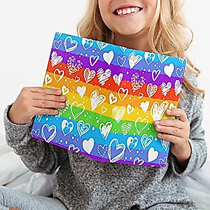 Flashideas Rainbow Love Book Sleeve Protector for Paperbacks Anti-scratch Aa Big Book for Adults Cover Machine Washable Book Pouch Suitable for Books Textbooks up to 9 x 11