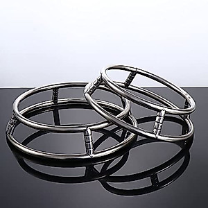 Potholders Wok Ring for Gas Stove, Stainless Steel Round Shelf Home Wok Rack, Reversible Size Wok Stand Wok Rack for Most Woks (S)
