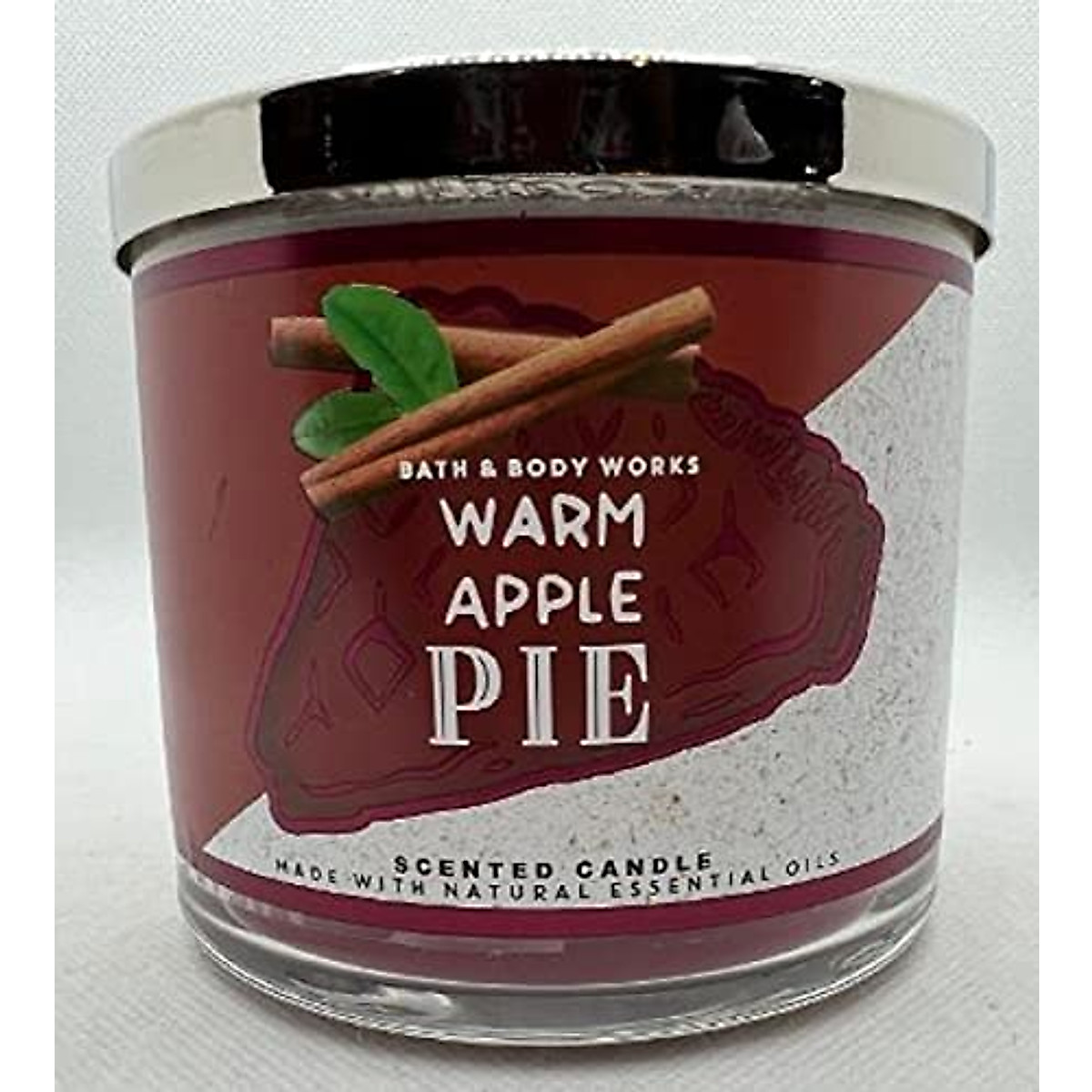 Bath and Body Works 3 Wick Scented Candle Warm Apple Pie 14.5 Ounce