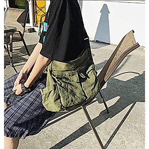 Canvas Messenger Bag for Women,Retro Shoulder Bag,Large Capacity Commuter Crossbody Bag for Travel School Office