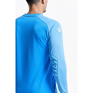 KELME Men's Soccer Goalie Jerseys,Padded Goalkeeper Kit,Youth Goalie Shirt and Pants with Socks Blue Medium