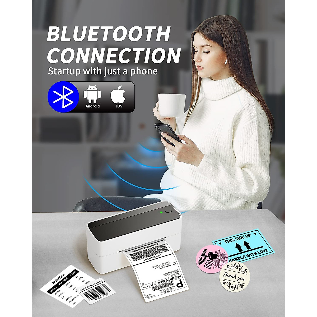 Phomemo Shipping Label Printer 4x6 High Speed Thermal Label Printer, Commercial Direct Barcode Printer, Support Windows & MAC System, Compatible with Amazon Ebay Etsy Shopify UPS USPS FedEx etc