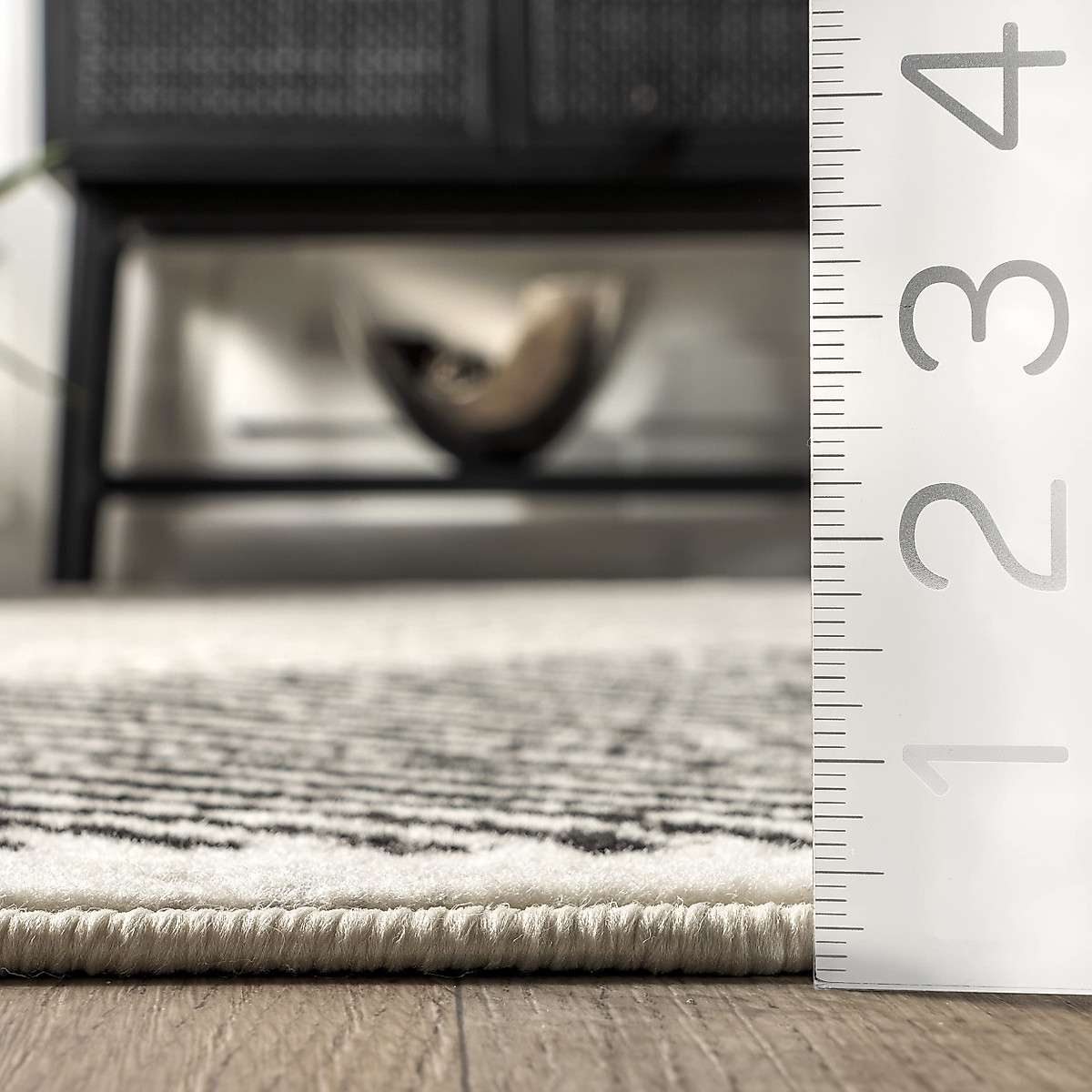 nuLOOM 12' x 15' Indoor Performance Area Rug, Stain-Resistnat, Pet and Kid Friendly, Durable, High-Traffic, Charline Grey/Ivory