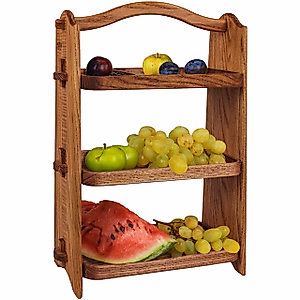 Wooden Wedge Shelves, 3 Tier Storage Organizer, Holder Handcrafted for Bathroom Living Room, Bedroom, Kitchen, Wood Rack for Countertop, Made in Europe, Gift Idea