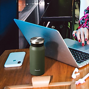 TSURUYA 14oz CoffeeThermos Vacuum Insulated Stainless Steel Travel Tea Mug, Thermos for Hot Drinks Leak Proof Coffee Tumbler with Lid for Home, Office or Car