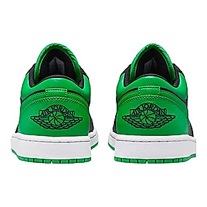 Nike Air Jordan 1 Low Men's Shoes Black/Black-Lucky Green-White 553558-065 10