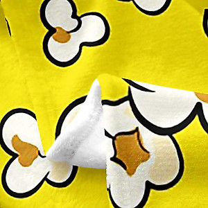 Popcorn Yellow Flannel Fleece Throw Blanket Kids,Cinema Poster Print Fuzzy Blanket for Bed Sofa Couch,Old Fashion Home Decor Bed Blanket Breathable Plush Blanket Room Decor 40"x50"