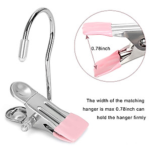ODILCO 24Pack Boot Hanger Clips, Pink Hook Clips Hanger Clips Hold Hanging Clothes Pins Hooks - Portable Stainless Steel Home Travel Hangers Clips