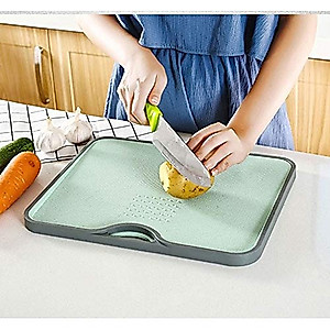 GINHA Chopping Board Set Wheat Straw Plastic Cutting Board Vegetable Meat Tools Kitchen Accessories Chopping Board Non-Slip Frosted Kitchen Cutting Board (Color : 1)