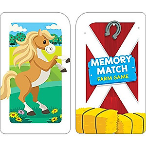 School Zone - Memory Match Farm Card Game - Ages 3+, Preschool to Kindergarten, Animals, Early Reading, Counting, Matching, Vocabulary, and More (School Zone Game Card Series)