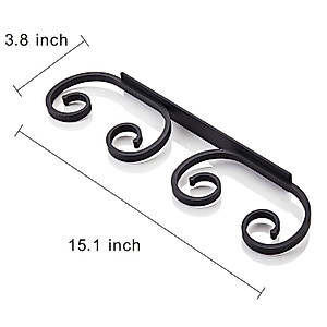 RSYJ Wine Glass Rack, Wall Mount Stemware Wine Glass Holder Glasses Storage Hanger Metal Organizer for Bar Kitchen Black