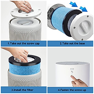 KEEPOW TPAP002 Hepa Filter Replacement Compatible with TOPPIN TPAP002 HEPA Air Purifier Comfy Air C1, Part # TPFF002 (2 Pack)