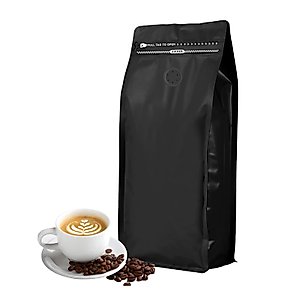 50 PCS Resealable Coffee Bags with Valve (1lb, 16oz) - Black Coffee Pouches Bags with One-way Degassing Valve for Coffee Bean Storage bag