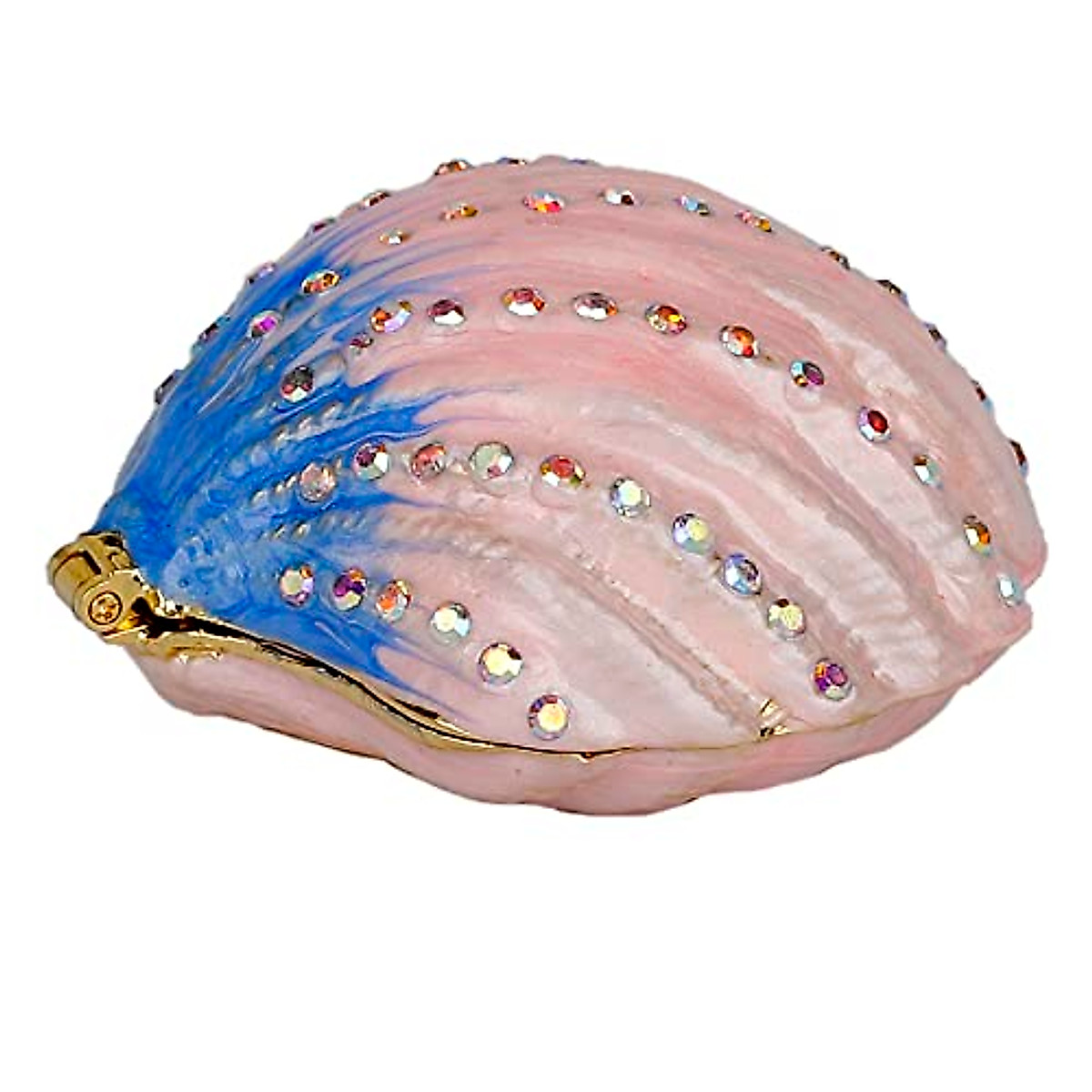 SEVENBEES Seashell Trinket Box Hinged Jewelry Boxes Sea Shell Trinket Box Seashells Ring Holder Figurine Collectible Ring Holder