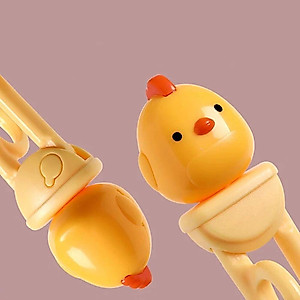 Goryeo Baby Training Chopsticks for Kids - Use Completely Harmless Material - Anti-Dislocation Buckle Design - Includes Portable Box (Yellow)